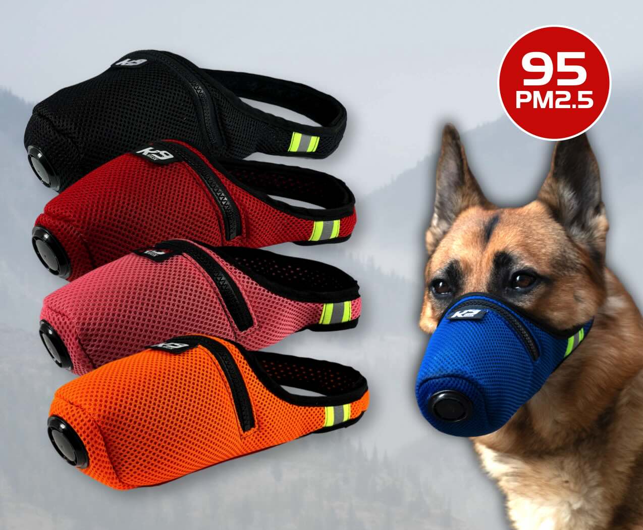 K9 Mask® for Dogs with 'Extreme Breathe' N95 Air Filters - Colors – K9 ...
