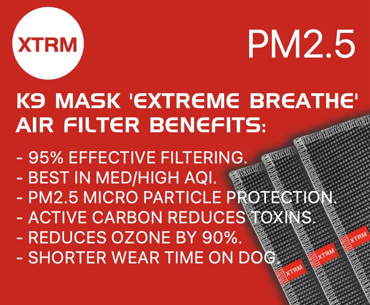 K9 Mask® Air Filter Mask for Dogs with 95 PM2.5 & Active Carbon Air ...